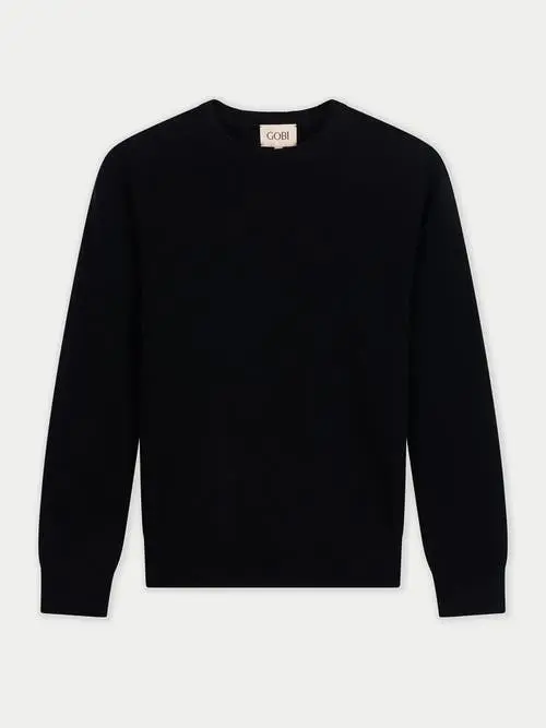 Gobi Cashmere Cashmere Crewneck Sweater - Black