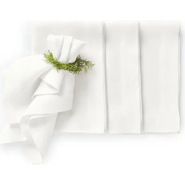 SOLINO HOME Linen Dinner Napkinssonoma - White