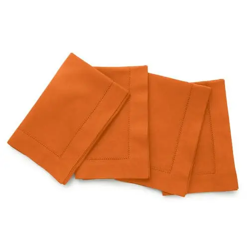 SOLINO HOME Dinner Napkinscotton Hemstitch - Pumpkin
