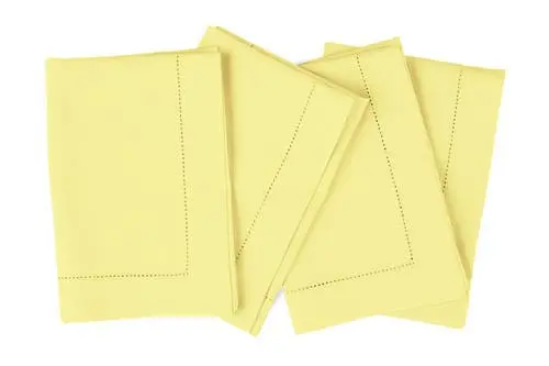 SOLINO HOME Dinner Napkinscotton Hemstitch - Yellow