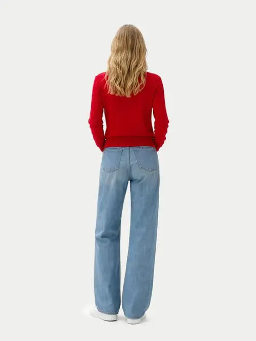 Gobi Cashmere Timeless Zip-up Cardigan - Chili Pepper