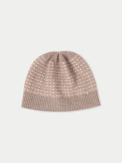Gobi Cashmere Cashmere Waffle Knit Beanie - Taupe