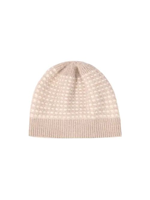 Gobi Cashmere Cashmere Waffle Knit Beanie - Warm Grey
