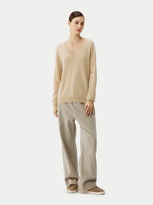 Gobi Cashmere Cashmere V-neck Sweater - Beige