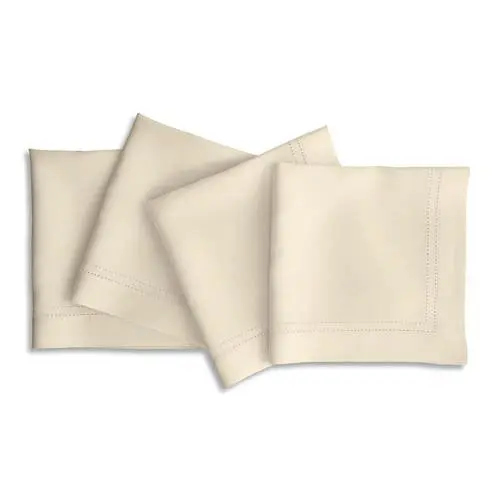 Solino Home Linen Dinner Napkins Set Of 4, 20 X 20 Inch For Dining Table - Ivory