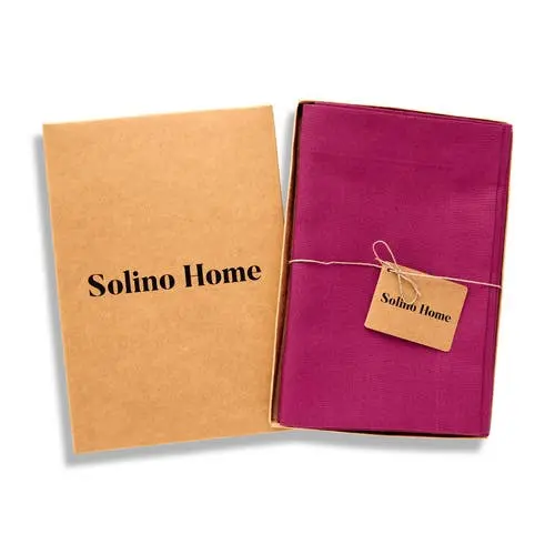 Solino Home Linen Dinner Napkins Set Of 4, 20 X 20 Inch For Dining Table - Festive Fuchsia