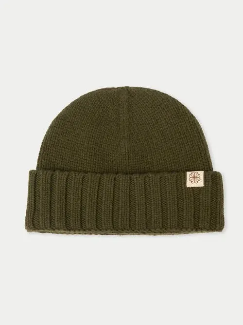 Gobi Cashmere Cashmere Ribbed Beanie - Avocado