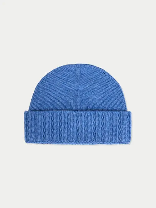 Gobi Cashmere Cashmere Ribbed Beanie - Blue