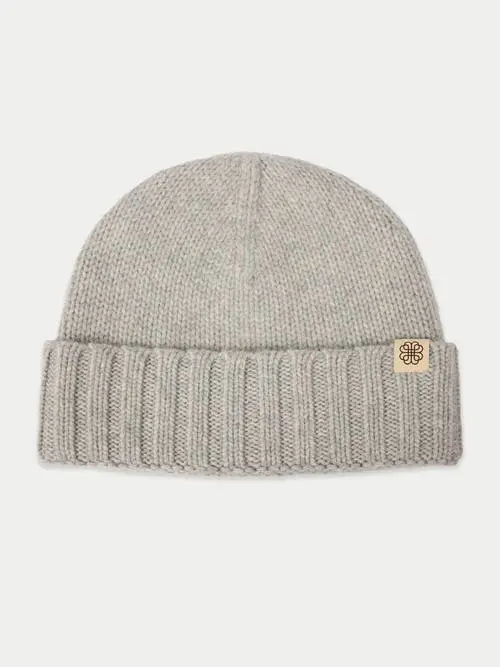 Gobi Cashmere Ribbed Beanie - High Rise