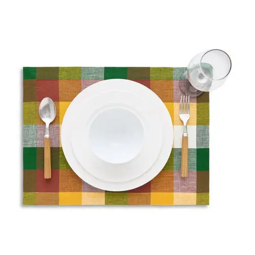 SOLINO HOME Linen Placematsbuffalo Check - Fall Check