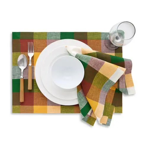 SOLINO HOME Linen Placematsbuffalo Check - Fall Check