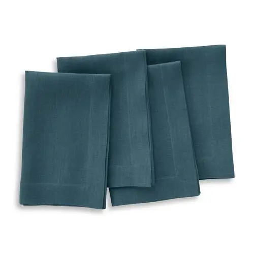 SOLINO HOME Linen Dinner Napkinsfete - Peacock Blue