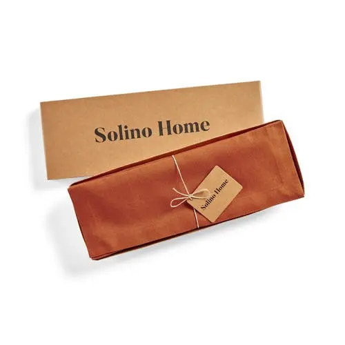 Solino Home Linen Placemats Set Of 4, 14 X 19 Inch For Dining Table - Cinnamon