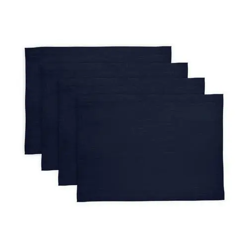Solino Home Linen Placemats Set Of 4, 14 X 19 Inch For Dining Table - Navy