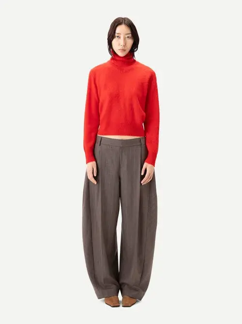 Gobi Cashmere Cashmere Dual-collar Sweater - Fiery Red
