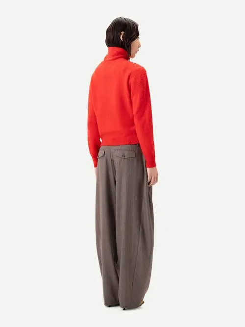 Gobi Cashmere Cashmere Dual-collar Sweater - Fiery Red