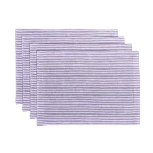 SOLINO HOME Linen Placematsnarrow Stripe - Lavender And White