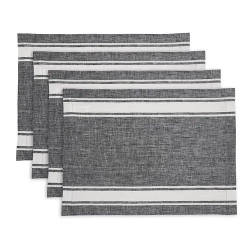 Solino Home Linen Placematscountry Stripe - Black