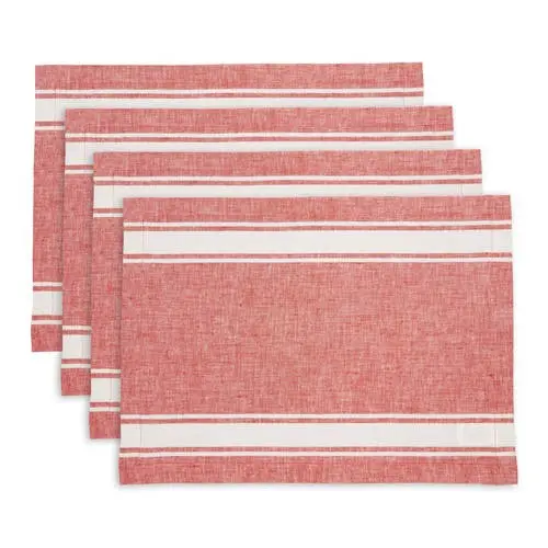 Solino Home Linen Placematscountry Stripe - Red