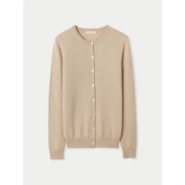 Gobi Cashmere Cashmere Crewneck Cardigan - Beige