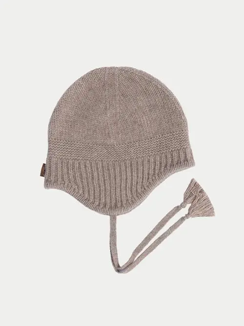 Gobi Cashmere Ultimate Warmth Knit Tie Hat - Taupe