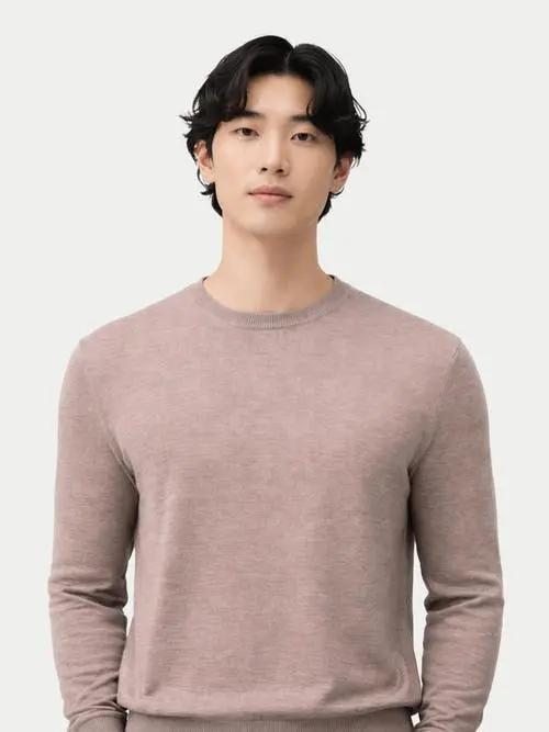 Gobi Cashmere Silk Crew Neck Sweater - Timber Wolf