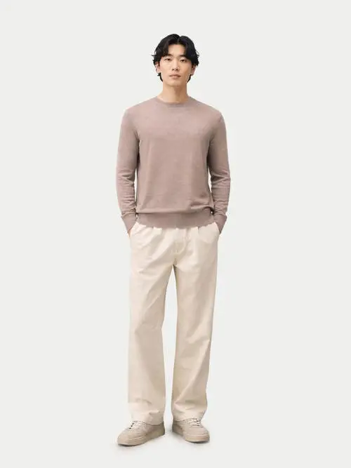 Gobi Cashmere Silk Crew Neck Sweater - Timber Wolf