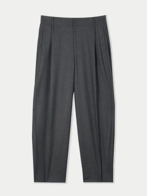 Gobi Cashmere Barrel-leg Cashmere Pants - Charcoal