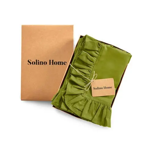 Solino Home Linen Dinner Napkins Set Of 4, 20 X 20 Inch For Dining Table - Avocado