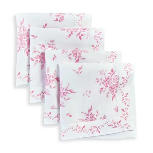 SOLINO HOME Linen Dinner Napkinsjolie Fleur - Pink Floral