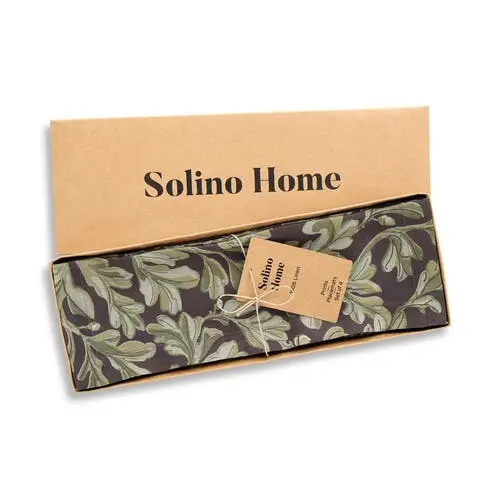 SOLINO HOME Linen Placematsfallen Leaves - Green And Brown