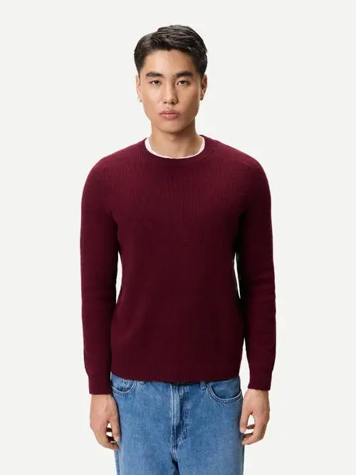 Gobi Cashmere Ribbed Cashmere Sweater - Zinfandel