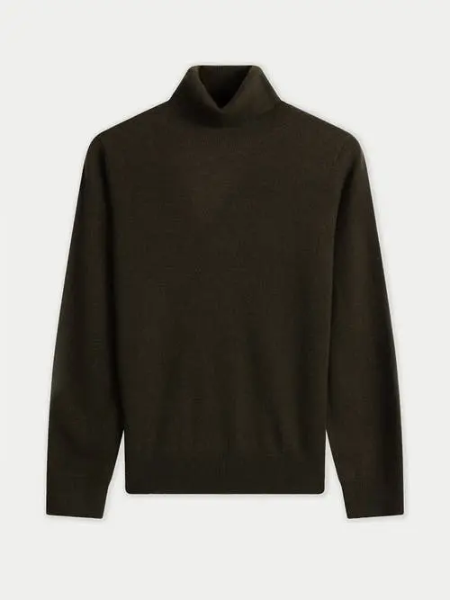 Gobi Cashmere Timeless Cashmere Turtleneck Sweater - Avocado