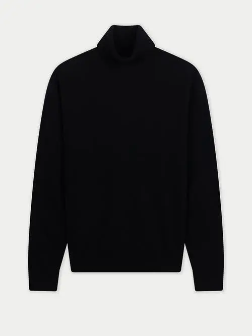 Gobi Cashmere Timeless Turtleneck Sweater - Black