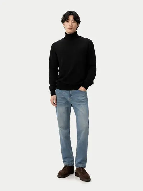 Gobi Cashmere Timeless Turtleneck Sweater - Black