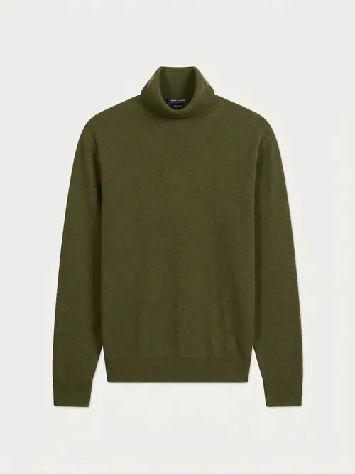 Gobi Cashmere Timeless Turtleneck Sweater - Capulet Olive