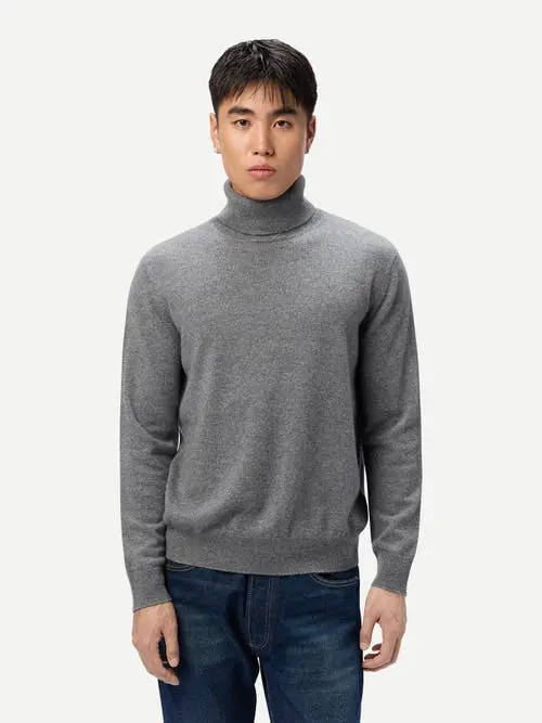 Gobi Cashmere Turtleneck Cashmere Sweater - Dim Gray