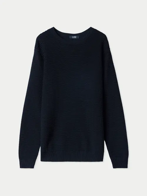 Gobi Cashmere Textured-knit Silk Cashmere Sweater - Blue Graphite