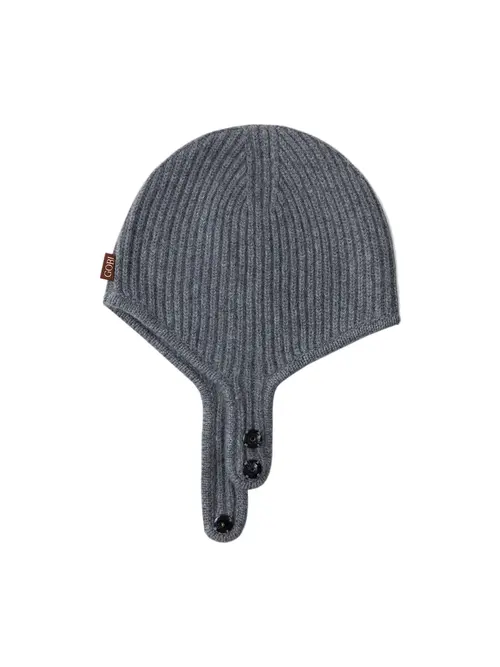 Gobi Cashmere Knitted Aviator Cap - Dim Gray