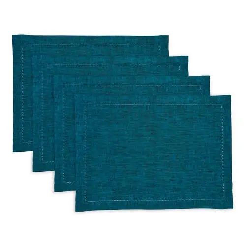 SOLINO HOME Linen Placematsmilan - Chambray Teal