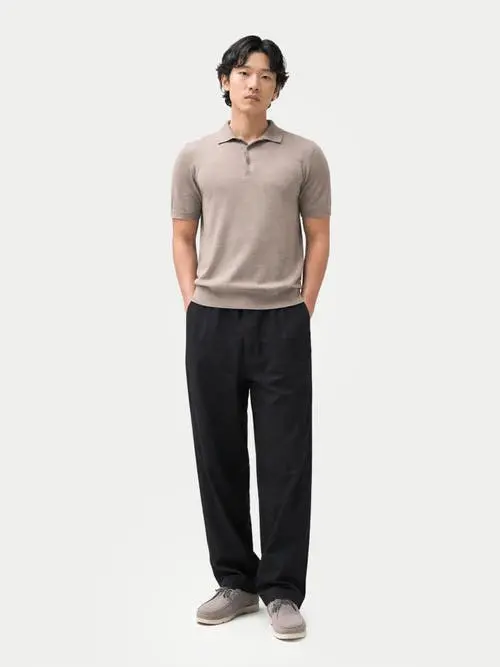 Gobi Cashmere Classic Polo Shirt With Short Sleeve
