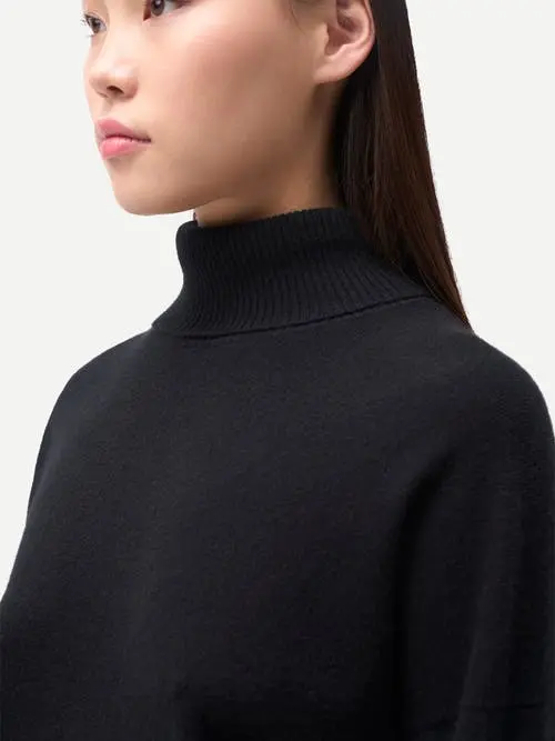Gobi Cashmere Turtleneck Sweater - Black