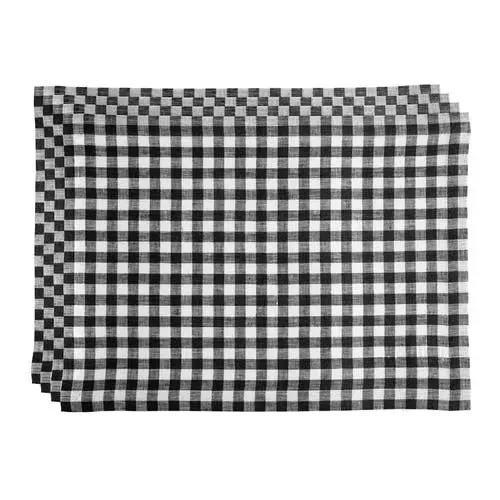 SOLINO HOME Linen Placematsgingham Check - Black