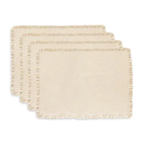SOLINO HOME Linen Placematsjuliette Ruffle - Natural