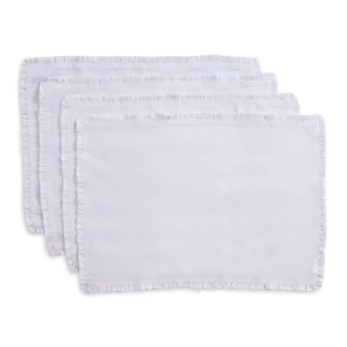 SOLINO HOME Linen Placematsjuliette Ruffle - White
