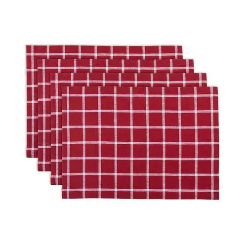 SOLINO HOME Linen Placematswindowpane - Red