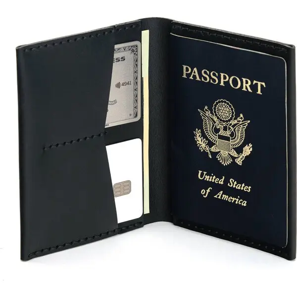 EZRA ARTHUR Passport Wallet - Malbec