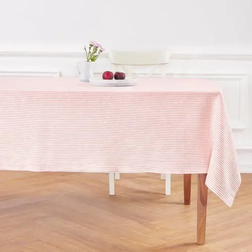 SOLINO HOME Linen Table Thrownarrow Stripe - Peach And White