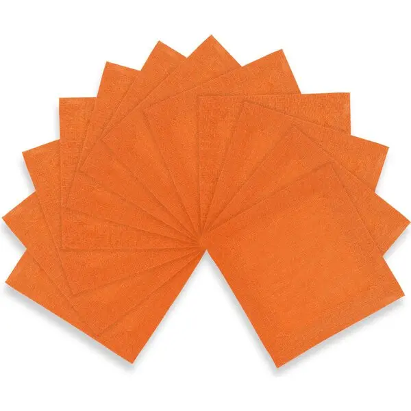 Solino Home Linen Cocktail Napkins Set Of 12 - Pumpkin