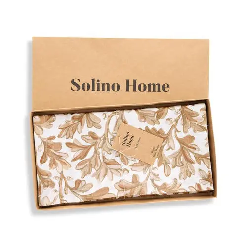 SOLINO HOME Linen Table Throwfallen Leaves - Autumn